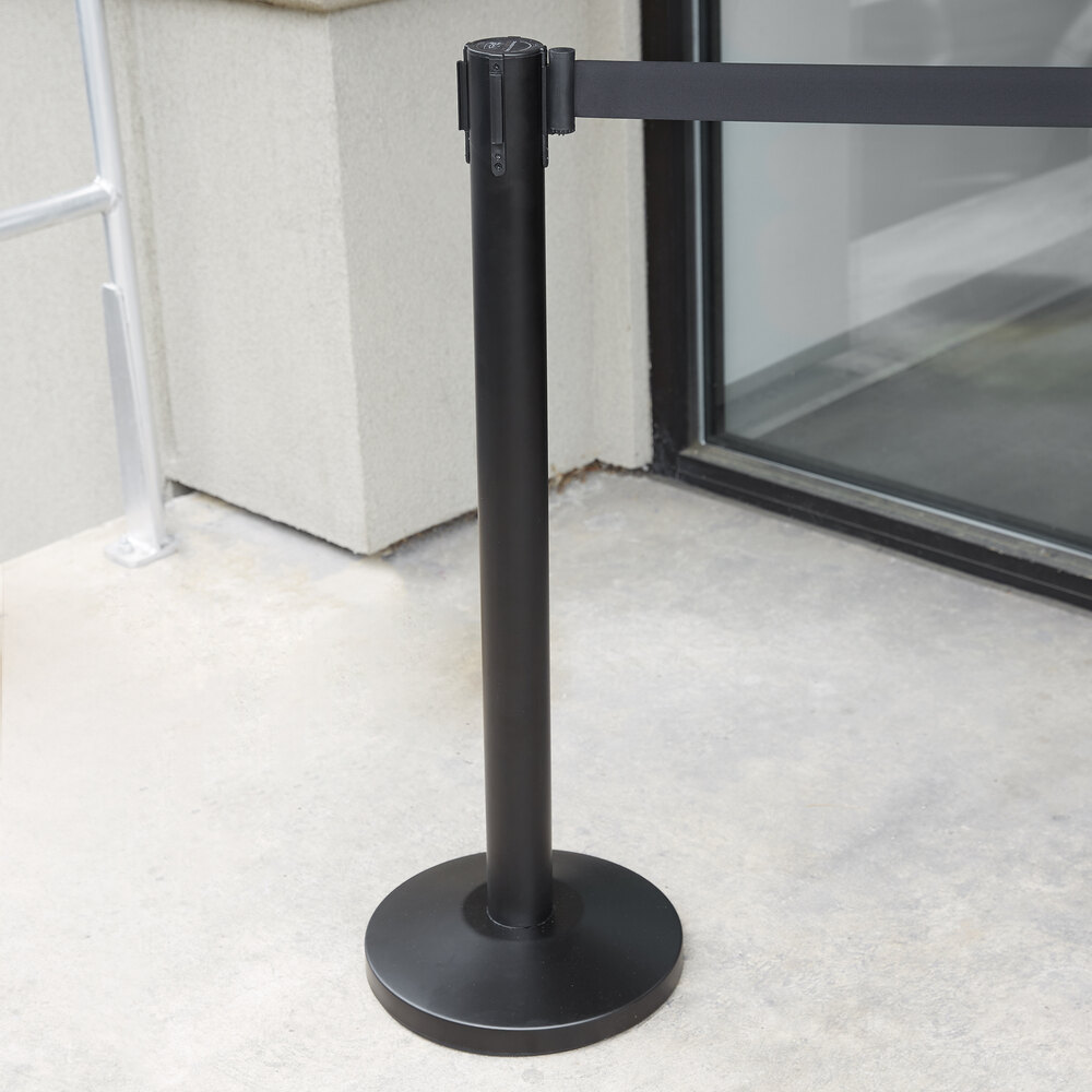 Black 36" Crowd Control / Guidance Stanchion with 78" Retractable Belt