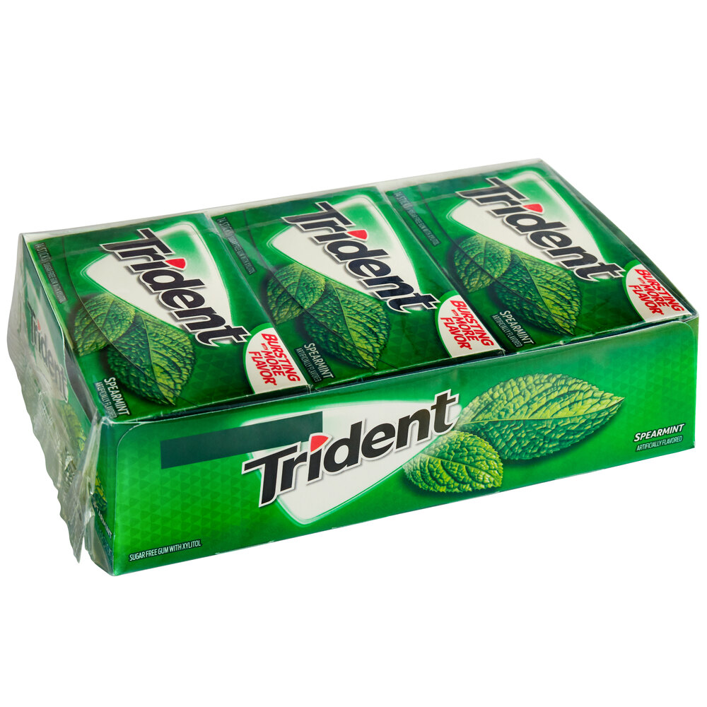 Trident Spearmint Sugar Free Gum 14 Piece Pack 144 Case Trident Spearmint Sugar Free Gum 14 Piece Pack 144 Case