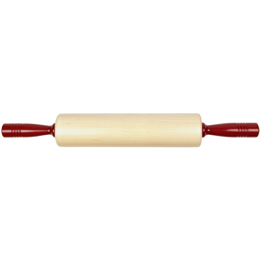 Fletchers' Mill 312RP12-22 12" Maple Wood Rolling Pin with Cinnabar Handles