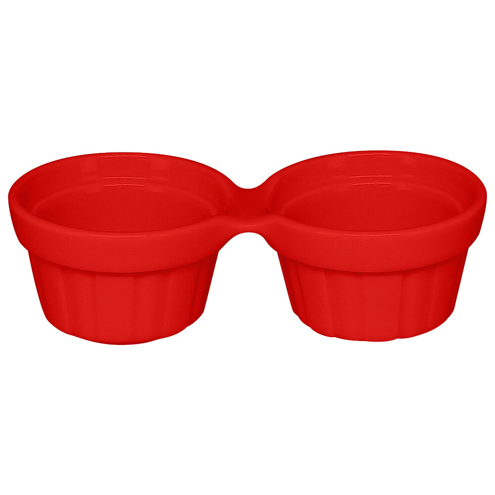 RAK Porcelain CFDR02BR Chef's Fusion 1 oz. Ember Red Porcelain Double ...