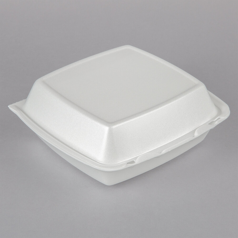 Dart 85HT1R 8" x 8" x 3" White Foam Square Take Out Container with ...