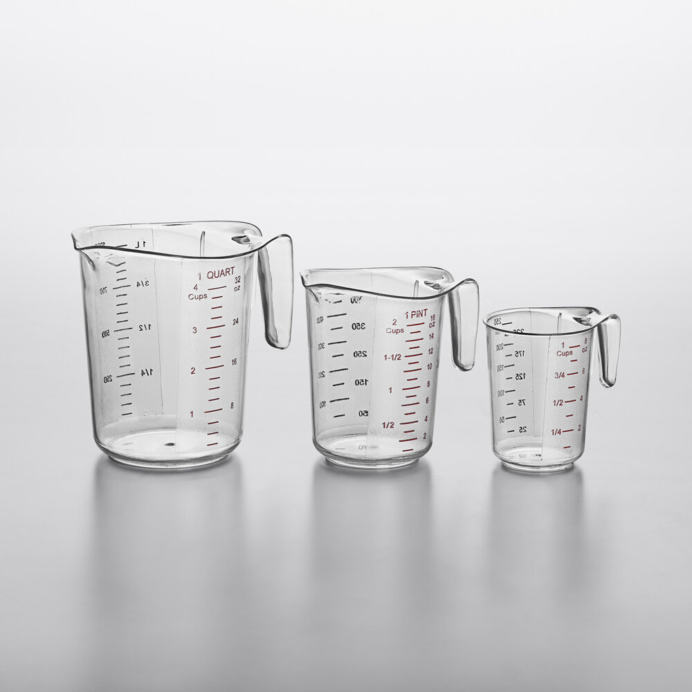 Choice 3-Piece Clear Plastic Measuring Cup Set