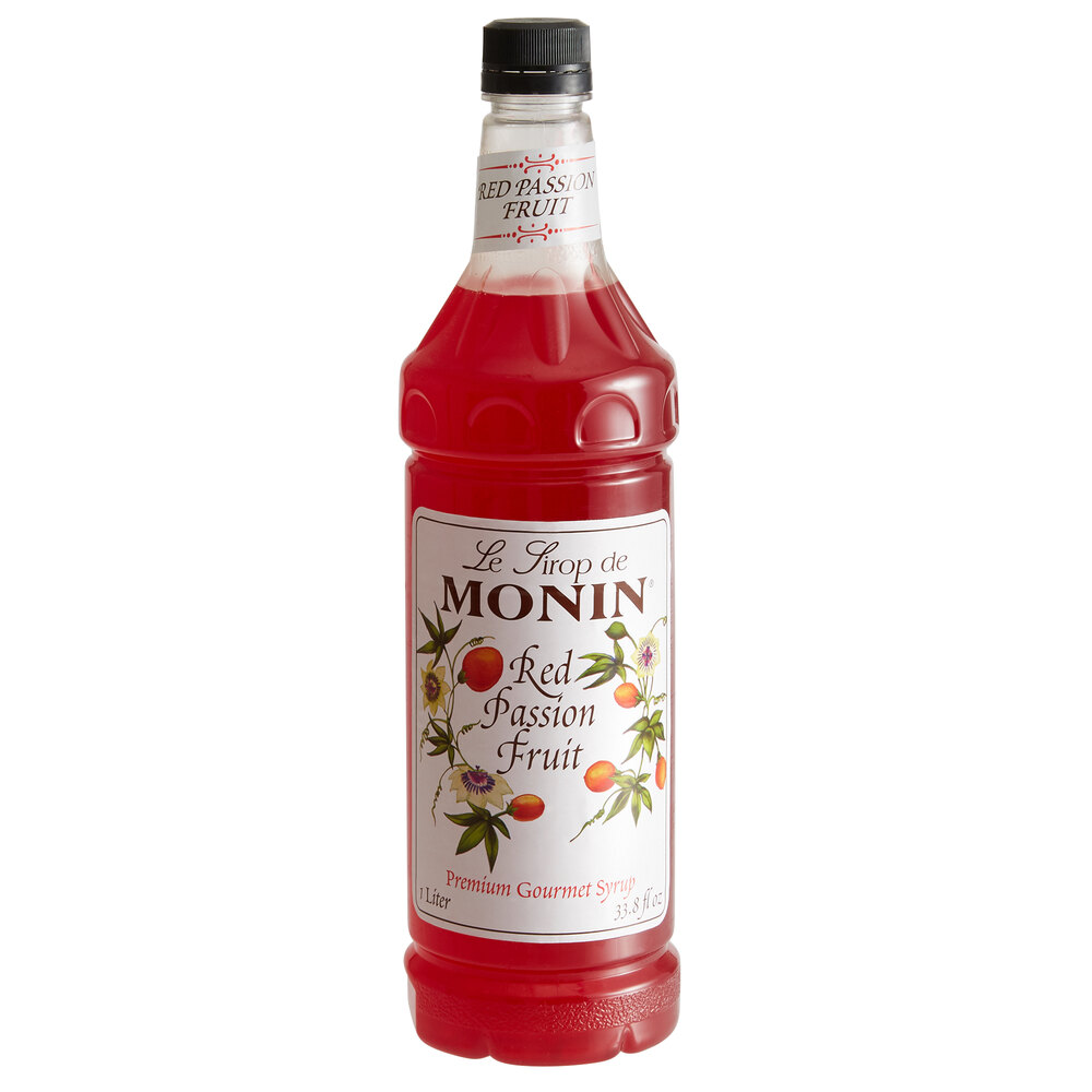 Monin Premium Red Passion Fruit Flavoring Syrup 1 Liter