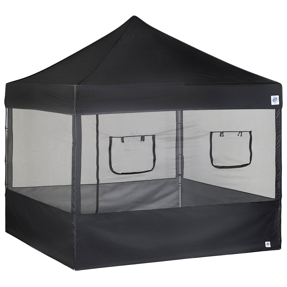 E-Z Up SPFM104TCBK 10' Food Booth Black Mesh Sidewall - 4/Set