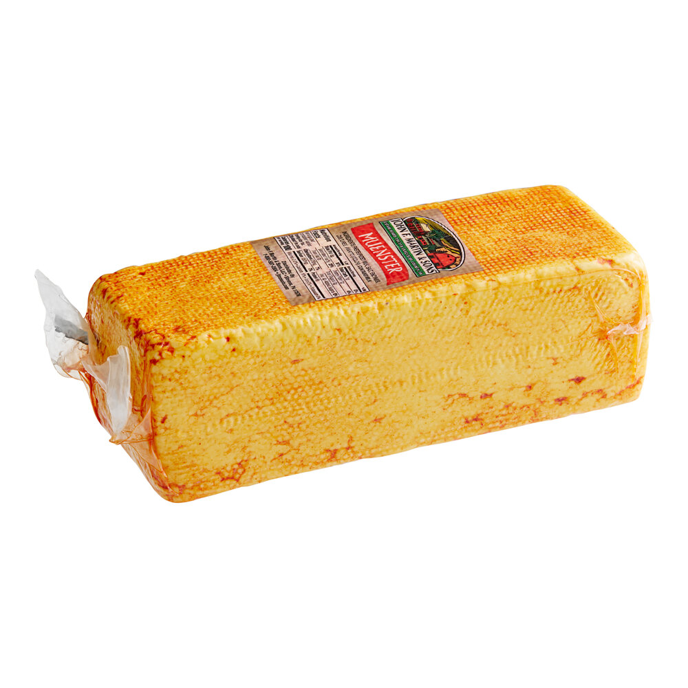 John F. Martin Muenster Cheese 6 lb. Solid Block - 6/Case