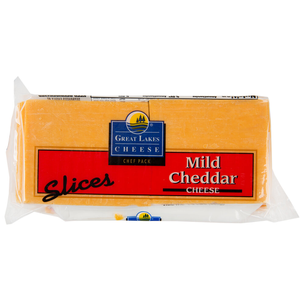 Great Lakes Cheese Yellow Mild Cheddar Cheese Slices - 192/Case