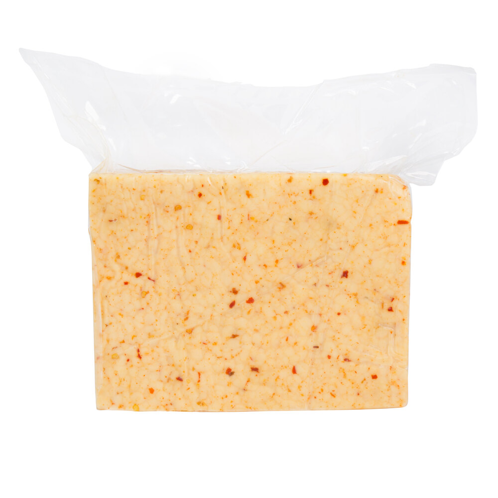 5 lb. Habanero Cheddar Cheese Block - 8/Case