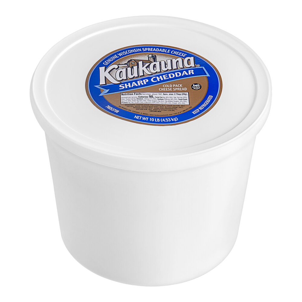 Kaukauna Cheese Spread: 10 lb. Tubs Sharp Yellow Cheddar Cheese Spread ...