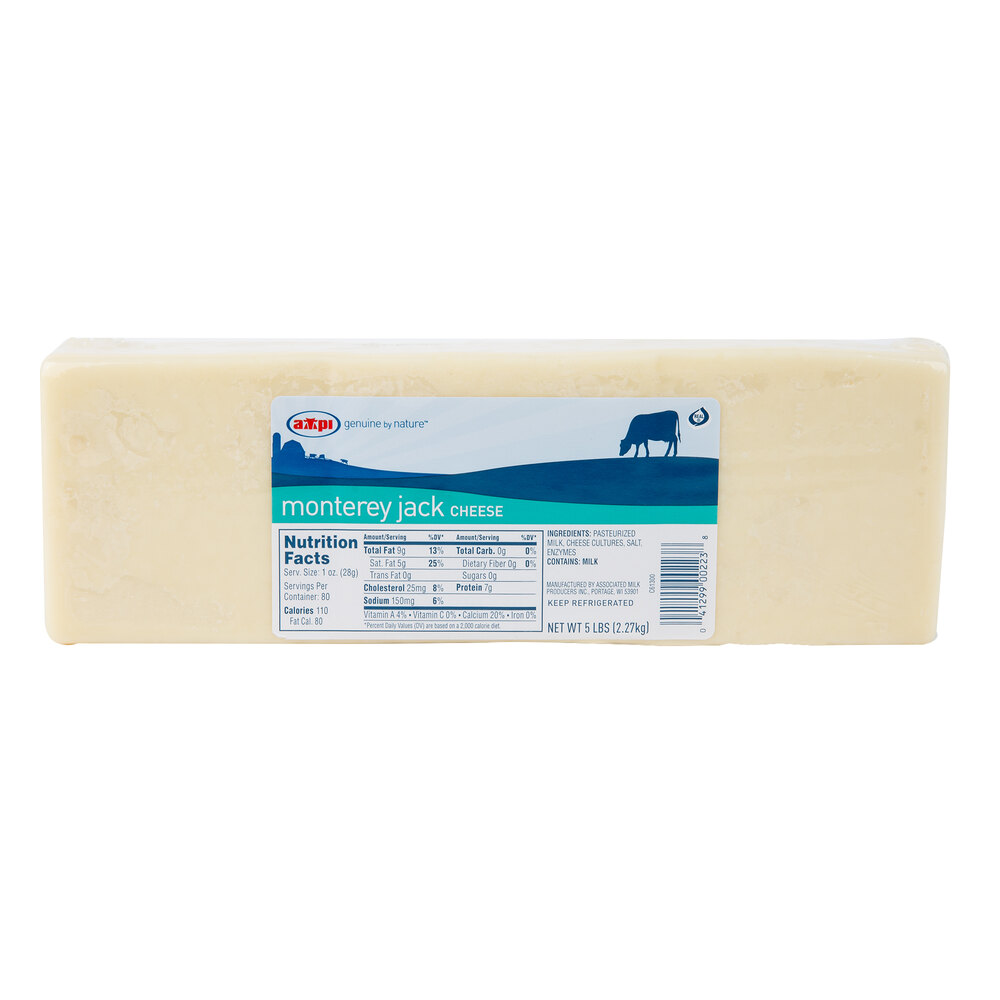 5 lb. Monterey Jack Cheese - 2/Case