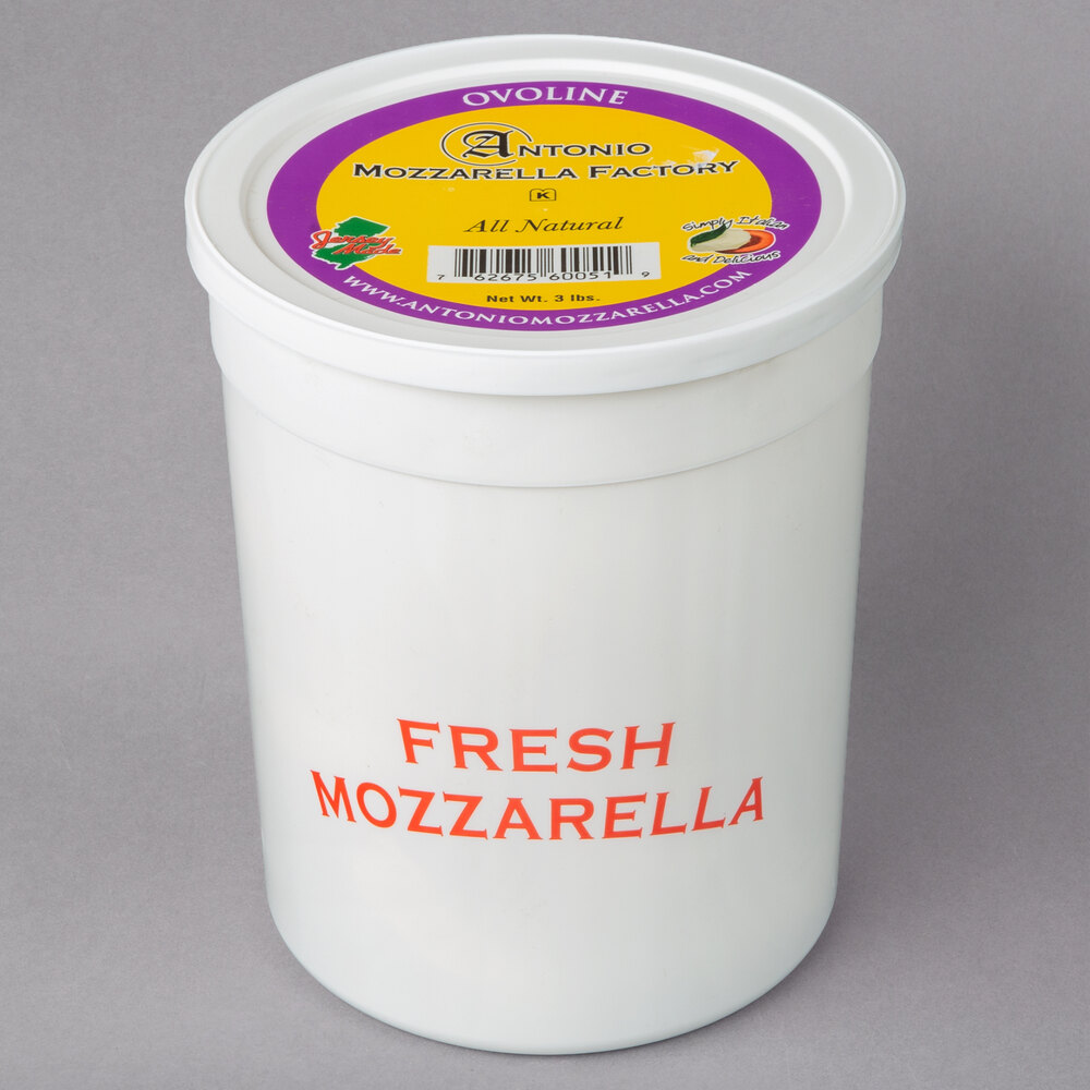 4 oz. Fresh Mozzarella Ovoline Balls 3 lb. Tub - 2/Case