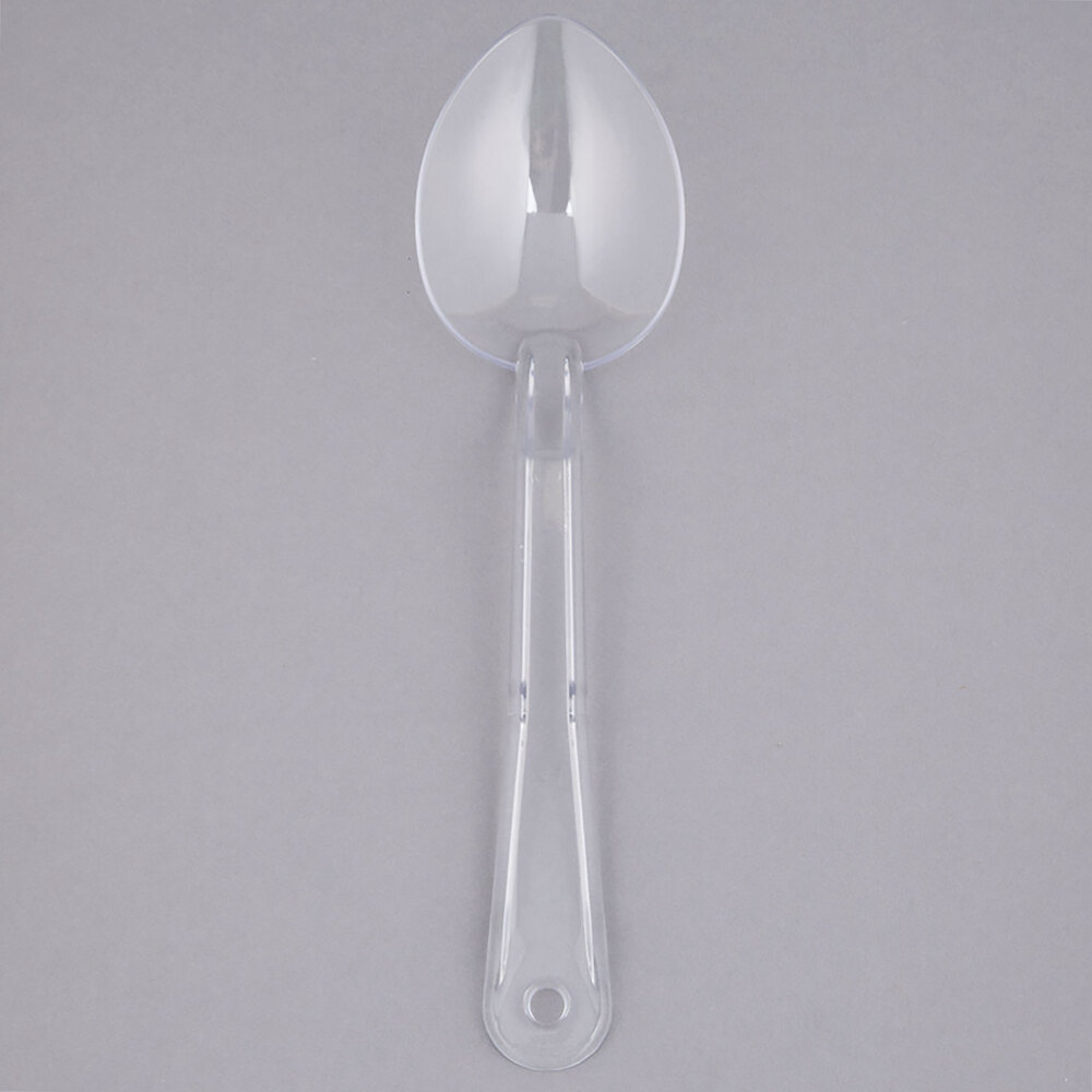 11" Clear Polycarbonate 1.5 oz. Solid Salad Bar / Buffet Spoon