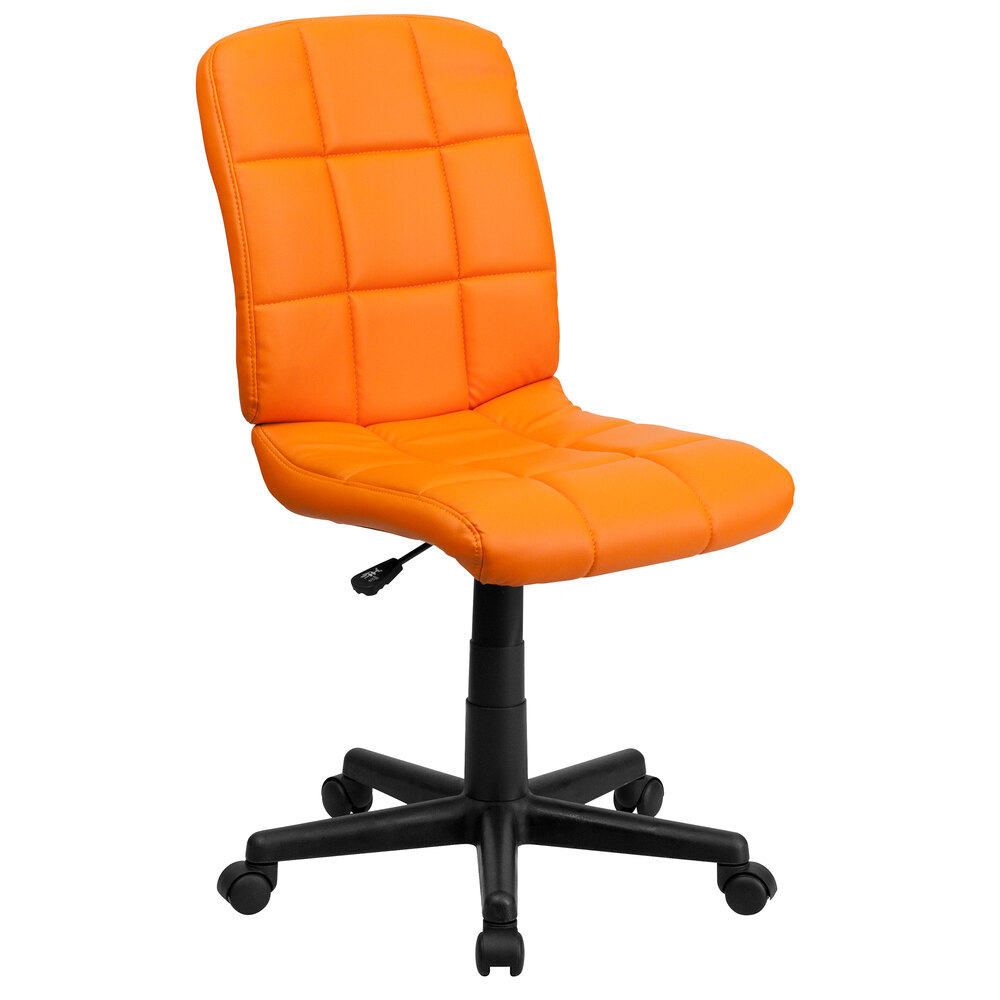 Flash Furniture GO-1691-1-ORG-GG Mid-Back Orange Quilted Vinyl Office ...