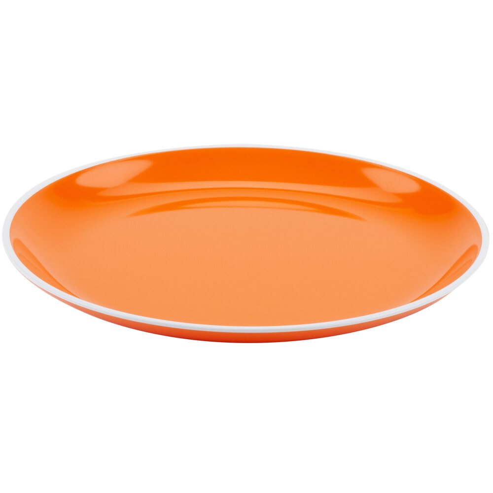 GET BF-950-TG Settlement Oasis 9 1/2" Tangerine Orange Melamine Round ...