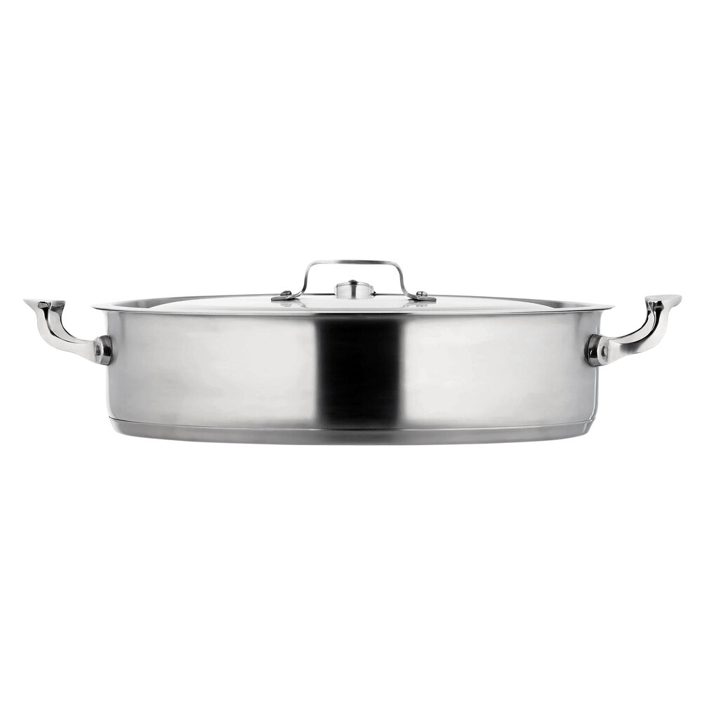 Bon Chef 60030HL Cucina 6 Qt. Stainless Steel Induction Brazier Pan ...