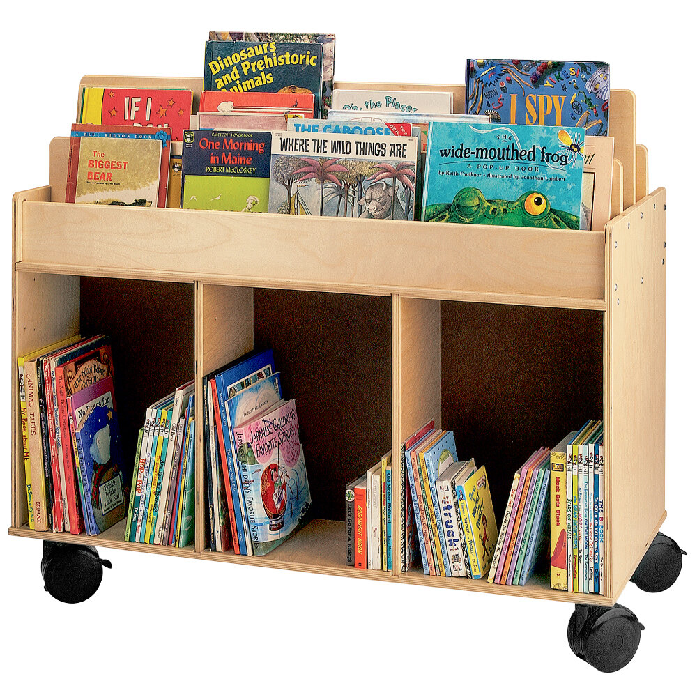Whitney Brothers WB0383 40 3/4" x 19 1/2" x 33 1/2" Mobile Book Storage ...
