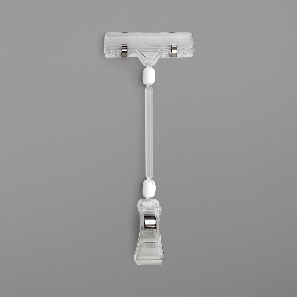 Elite Global Solutions TAGV08 8" Plastic Clip-On Sign Holder - 10/Pack