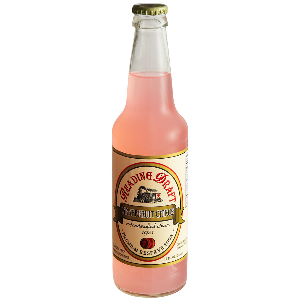 Reading Soda Works 12 oz. Pink Grapefruit Citrus - 12/Case