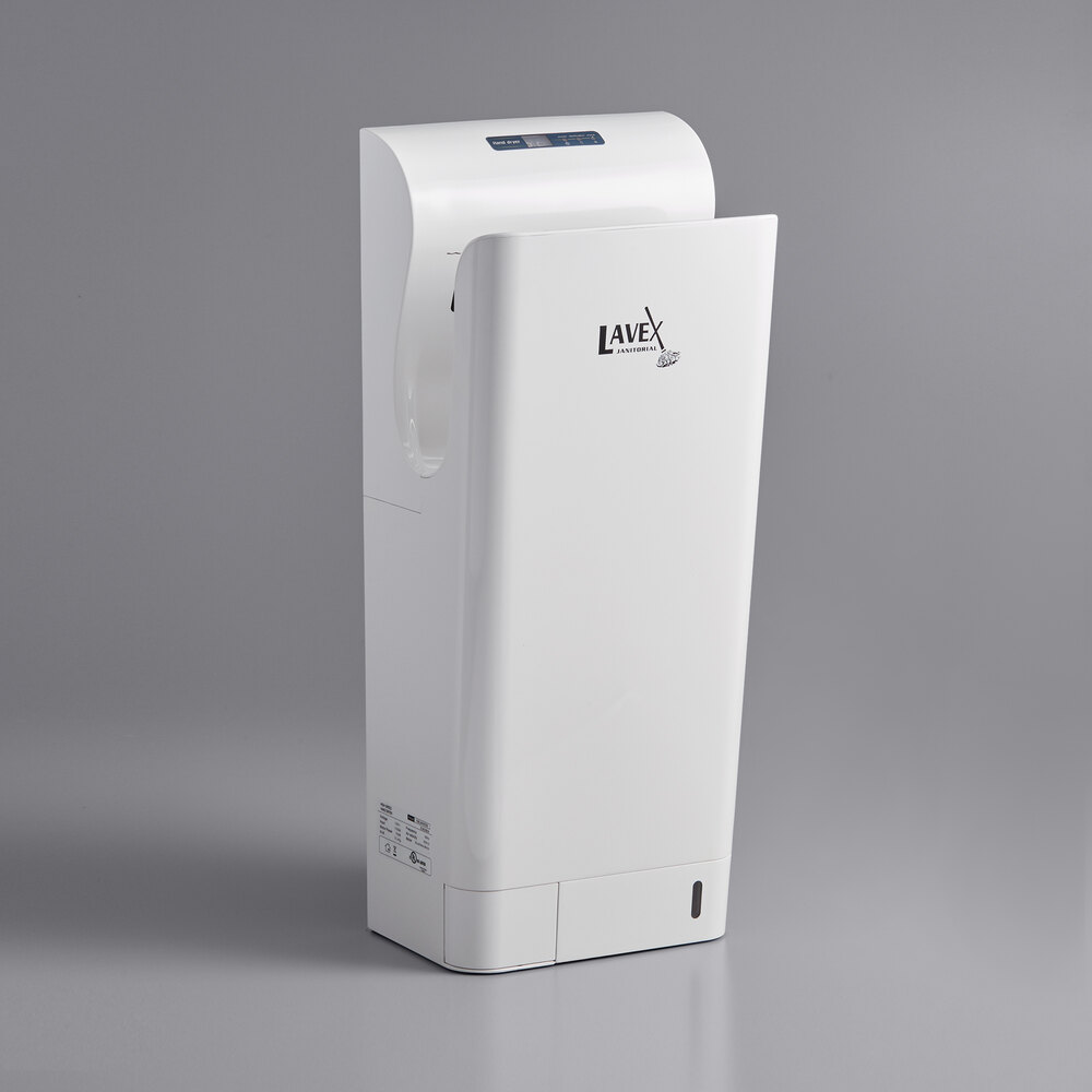 Lavex White High Speed Vertical Hand Dryer with HEPA Filtration - 110 ...