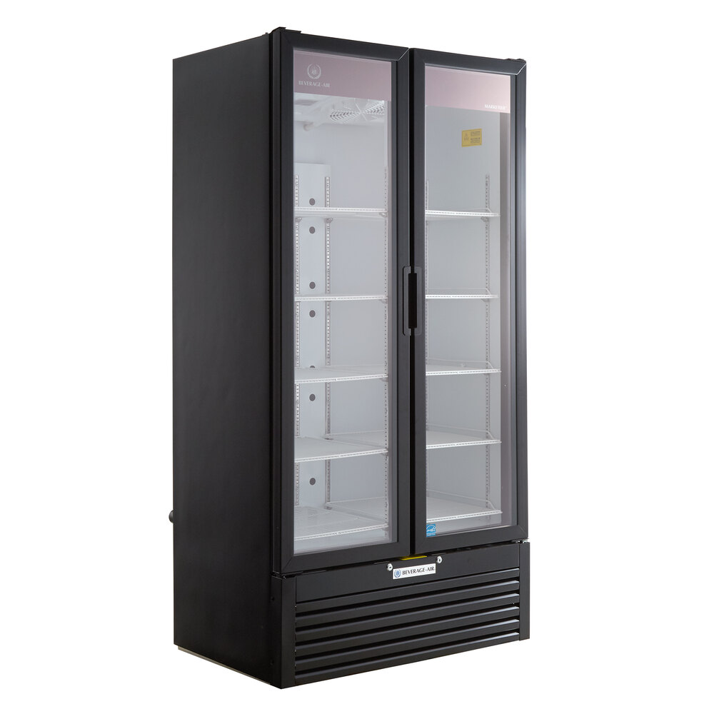 Beverage-Air MT34-1-B 39 1/2" Marketeer Series Black Refrigerated Glass ...