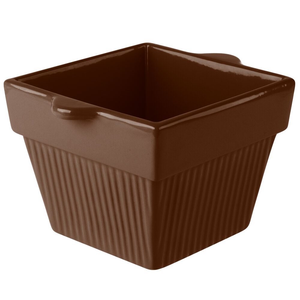 TableCraft CW1460BR 1.5 Qt. Brown Cast Aluminum Square Condiment Bowl
