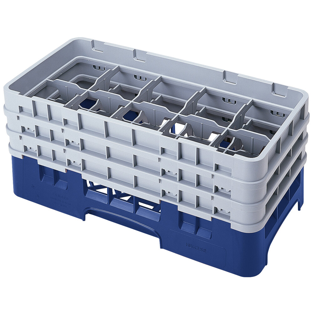 Cambro 10HS638186 Navy Blue Camrack Customizable 10 Compartment 6 7/8 ...