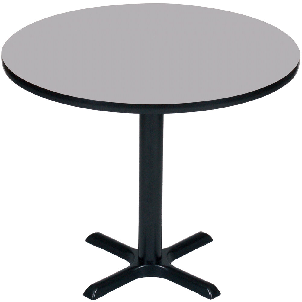Correll 42" Round Gray Granite Finish / Black Table Height High ...