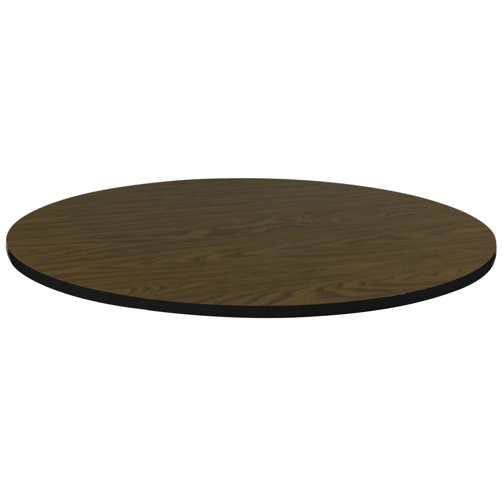 Correll 48" Round Walnut Finish High Pressure Bar & Cafe Table Top