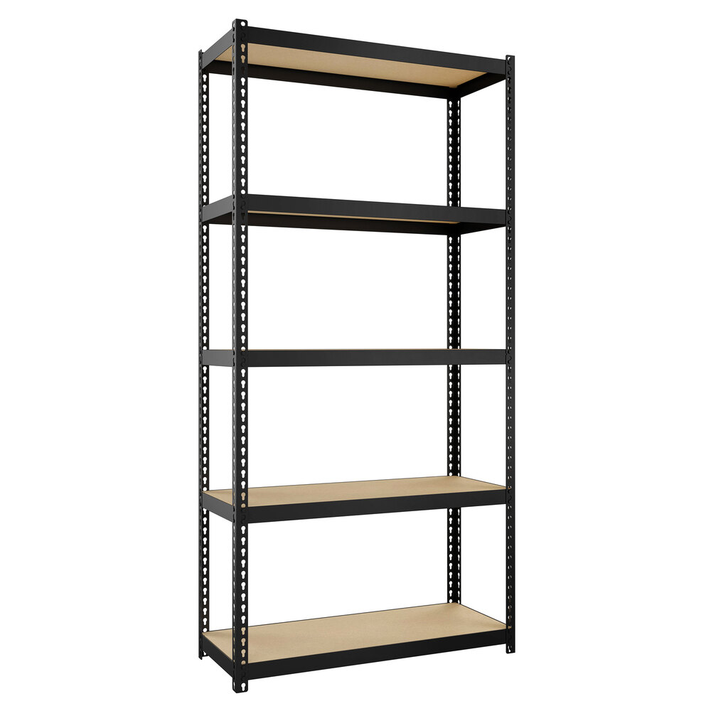 Hirsh Industries 22541 30" x 12" x 60" Black Five-Shelf Boltless ...
