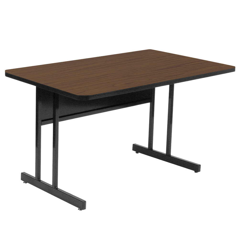 Correll 30" x 48" Rectangular Walnut Finish High Pressure Top Desk ...