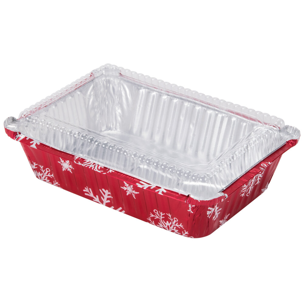 Holiday Rectangular Baking Pans with Dome Lids - 100/Case