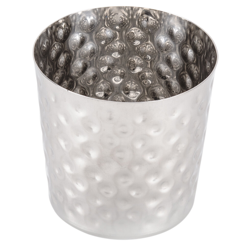 American Metalcraft FFHM37 3 3/8" Hammered Stainless Steel French Fry Cup
