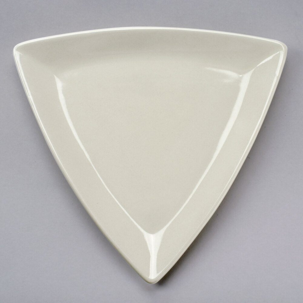 Tuxton BEZ-1108 11" Eggshell Triangle China Plate - 12/Case