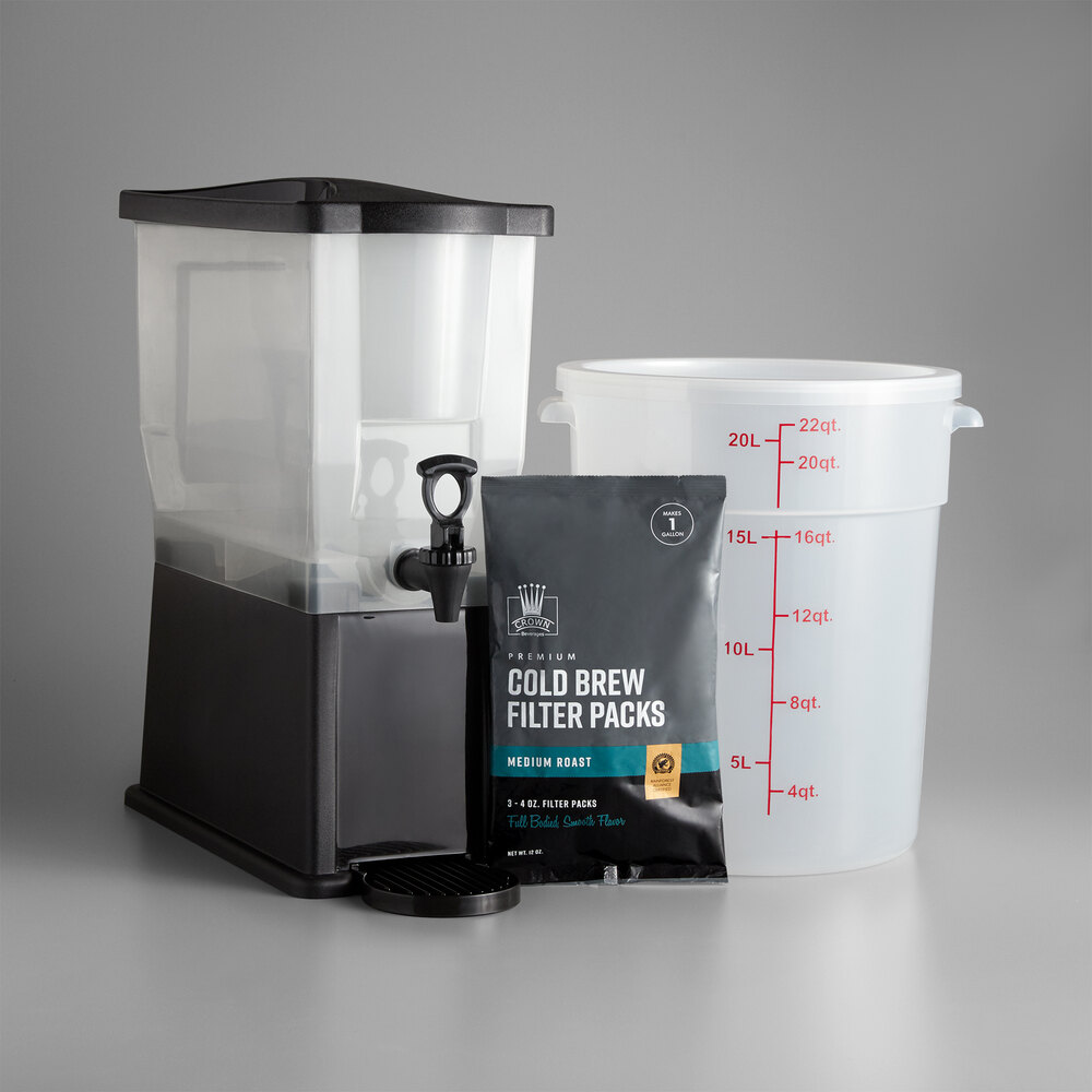 Crown Beverages 8 Gallon Capacity Cold Brew System with Coffee