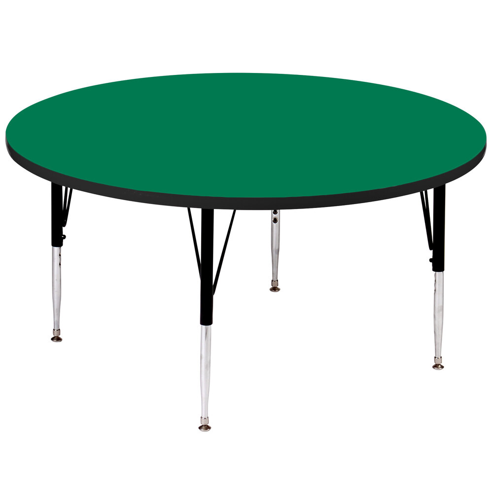 Correll 36" Round 19" - 29" Green Adjustable Height High-Pressure Top ...