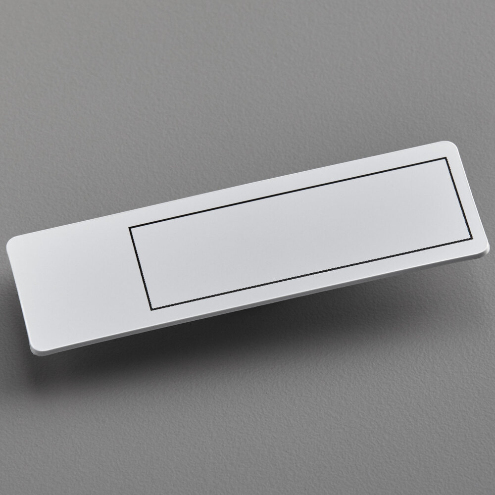 Cawley 1" x 3" Customizable White Plastic Rectangle Nametag