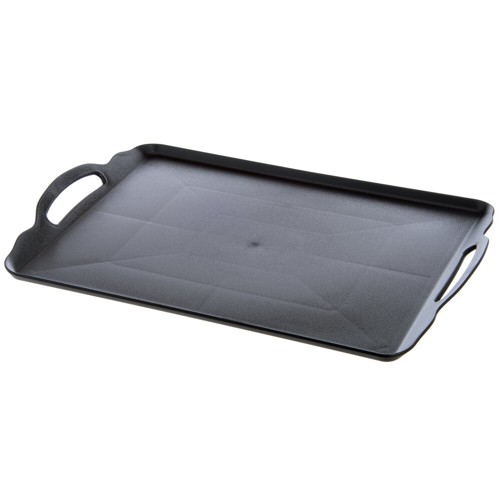 Dinex DXRST152003 15" x 20" Low Profile Black Room Service Tray - 12/Case