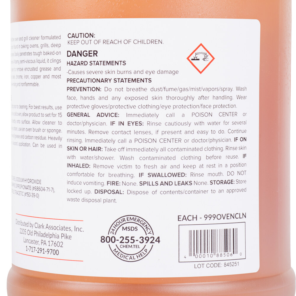 Advantage Chemicals 1 Gallon Ready-to-Use Oven and Grill Cleaner - 4/Case