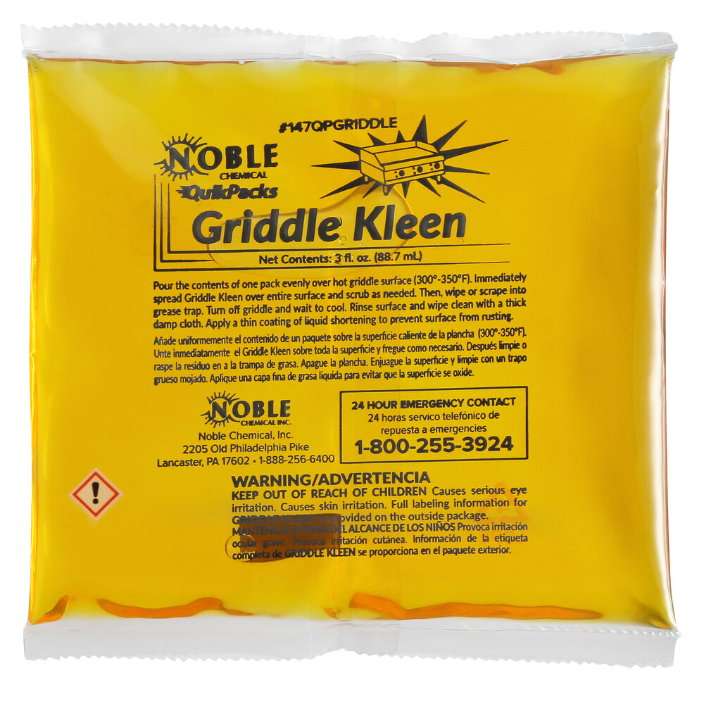Noble QuikPacks Griddle Kleen 3 oz. Ready-to-Use Liquid Grill / Griddle ...