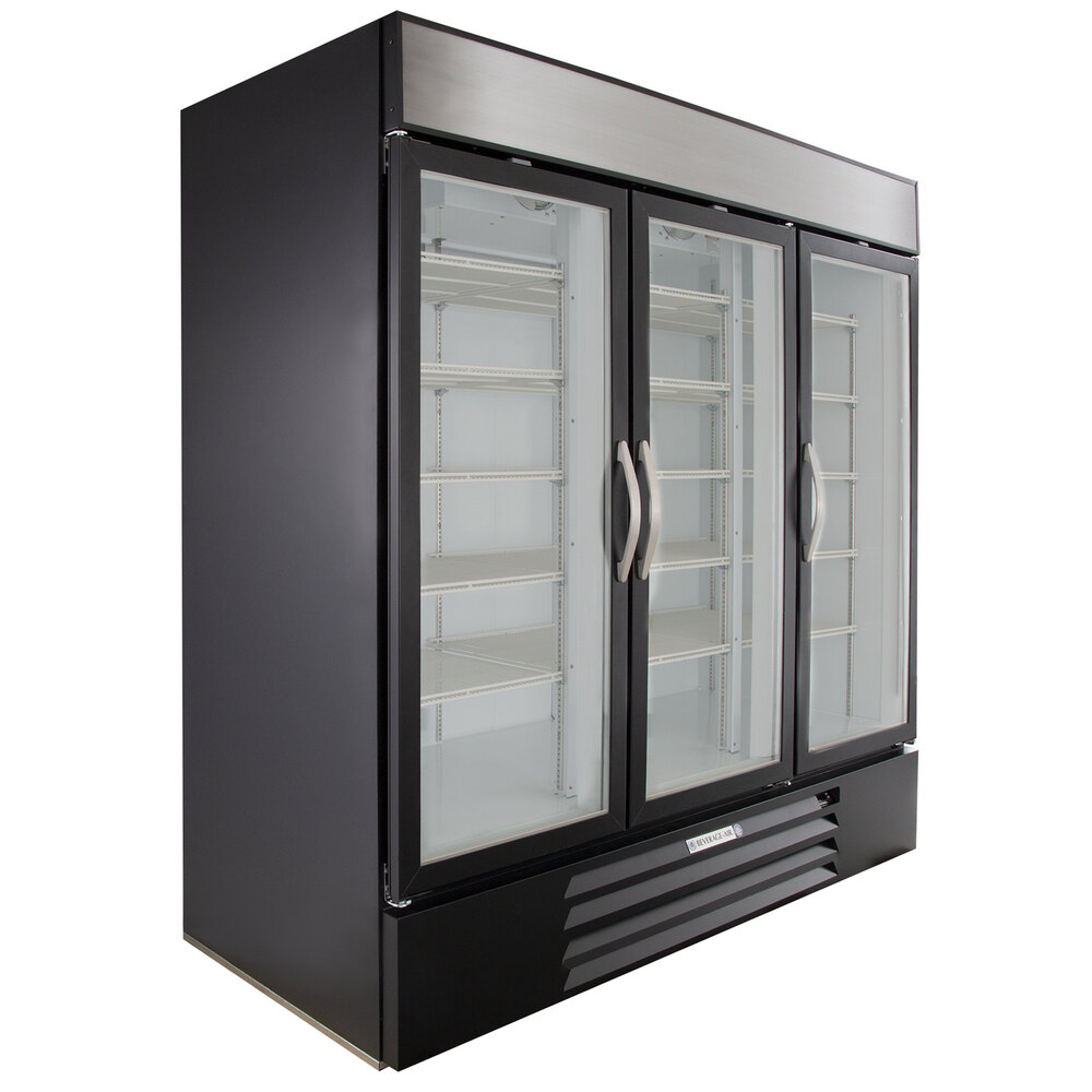 Beverage-Air MMF72HC-5-B MarketMax 75" Black Glass Door Merchandiser ...