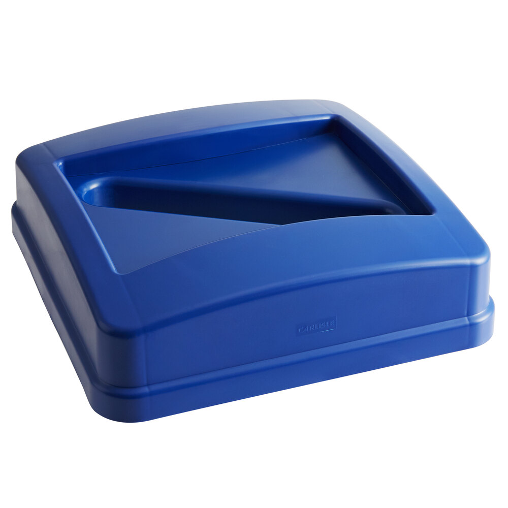 Carlisle 343526REC14 Centurian 23 Gallon Blue Square Recycling Bin Lid ...