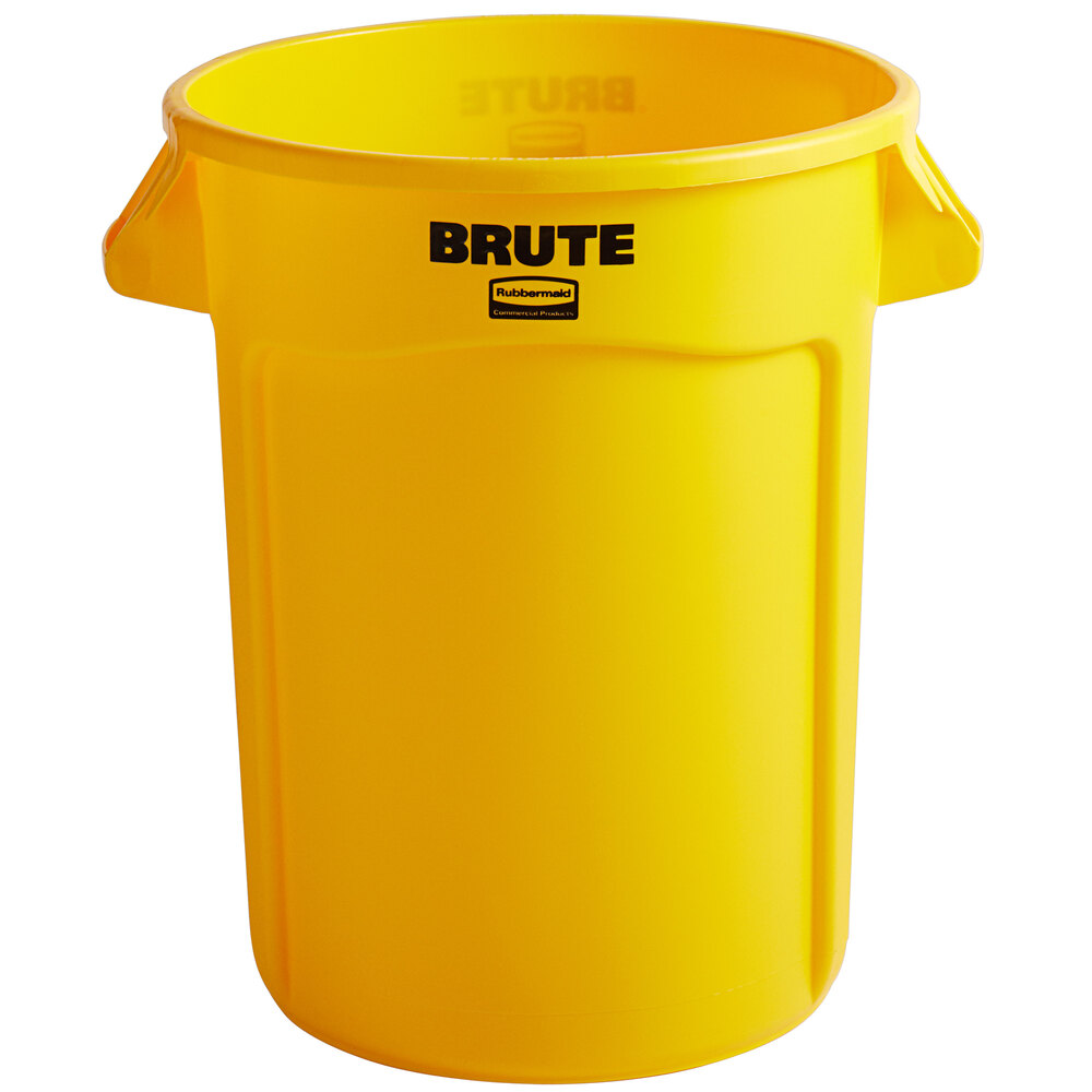 Rubbermaid® FG263200YEL BRUTE 32 Gallon Yellow Round Trash Can