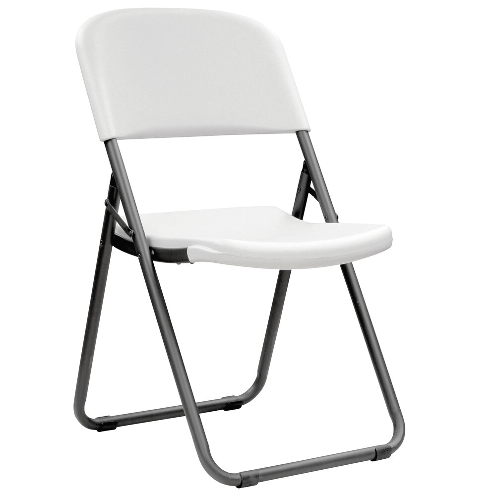 Lifetime 80155 White Contoured Folding Loop Leg Chair - 4/Pack