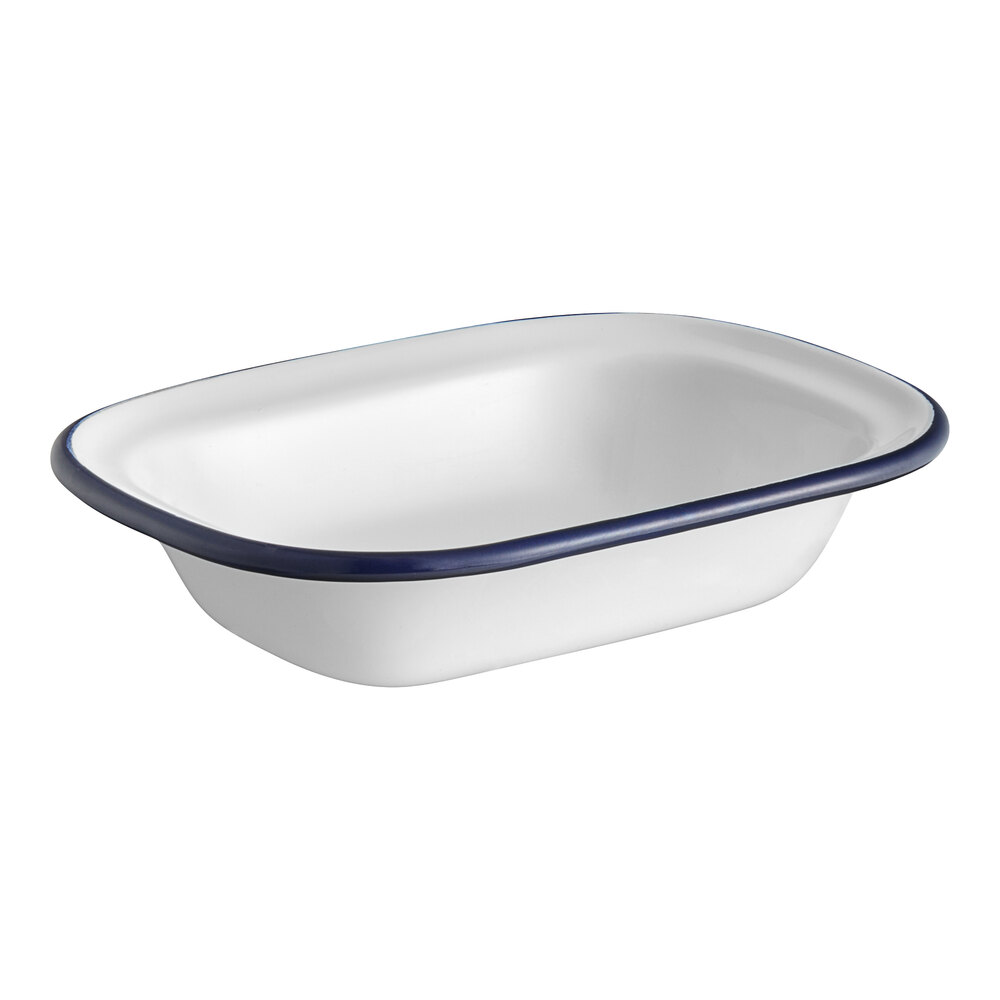American Metalcraft EWB8 16 oz. White Rolled Rim Rectangular Bowl with ...