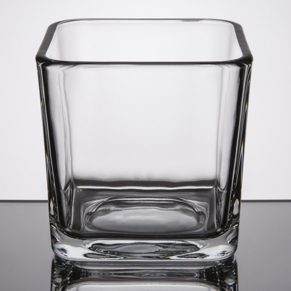 Libbey 5476 22 oz. Cube Votive Holder / Condiment Jar - 12/Case