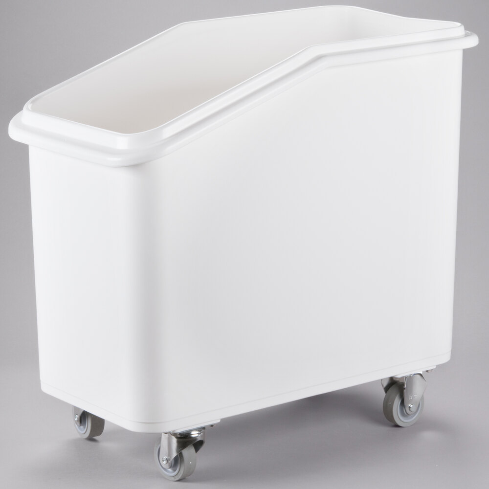 Cambro IBS27148 27 Gallon / 430 Cup White Slant Top Mobile Ingredient ...
