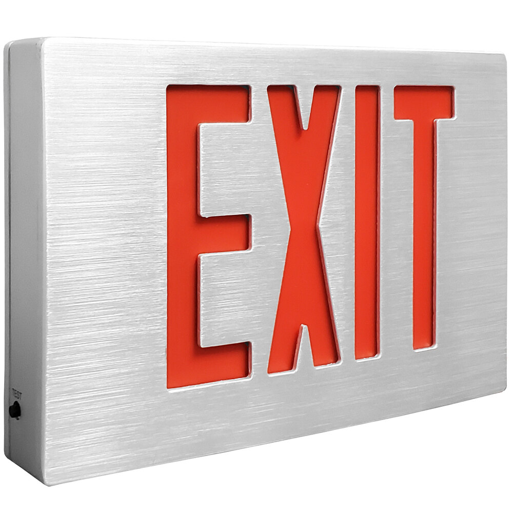 CLS 02-XARAA-B1 Thin Single Face Aluminum LED Exit Sign with Red ...