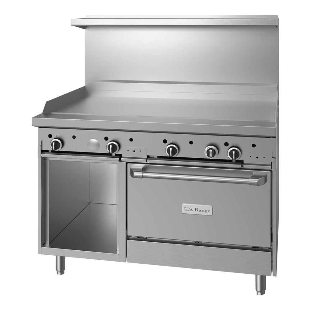 U.S. Range U48-G48RS Natural Gas 48" Range with Manual Griddle Top, 26 ...