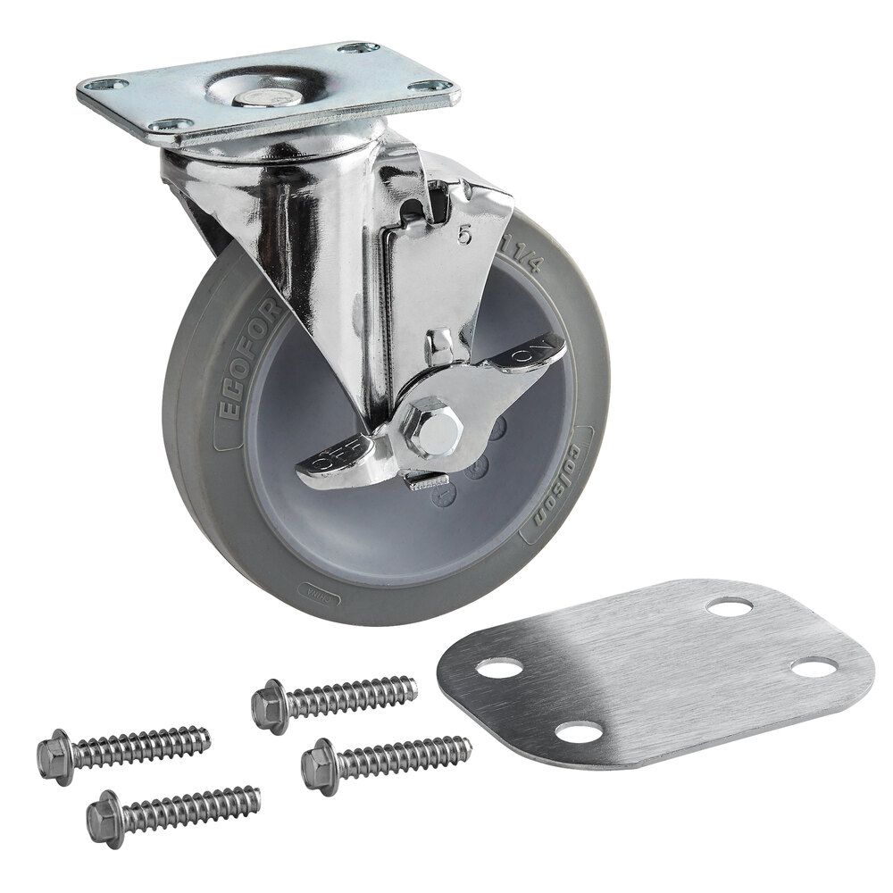 Cambro H19003 5" Swivel Caster with Brake Replacement for S-Series ...
