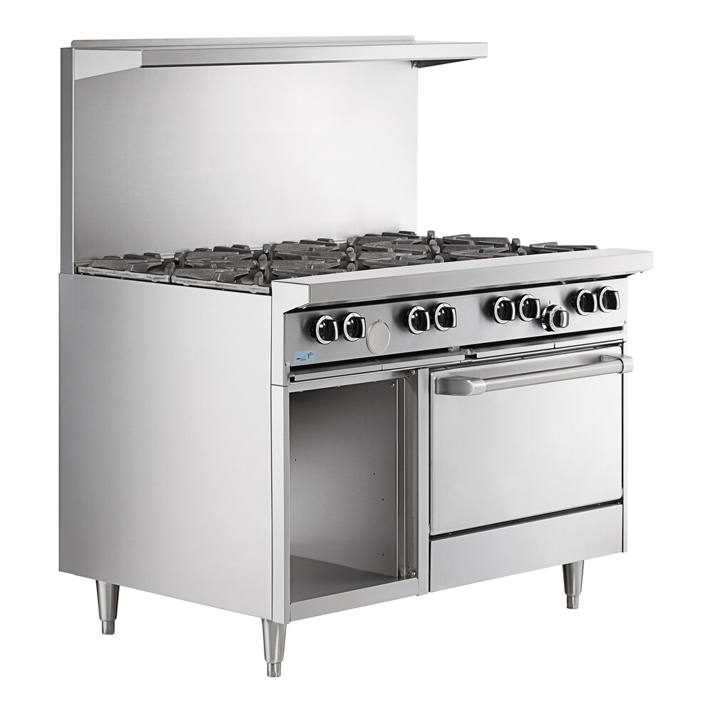 U.S. Range U48-4G24RS Natural Gas 4 Burner 48" Range with 24" Manual ...