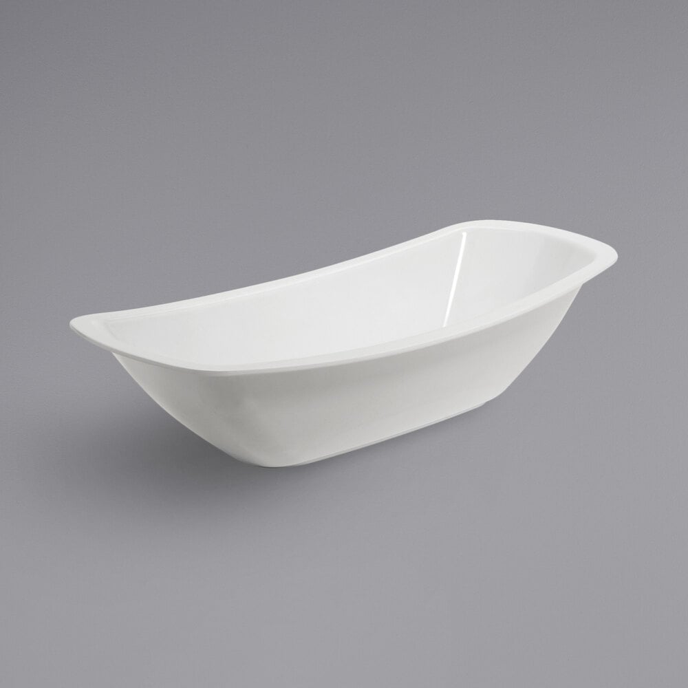 GET Enterprises OB-96-W Oval Acclaim 3 Qt. White Rectangular Melamine ...